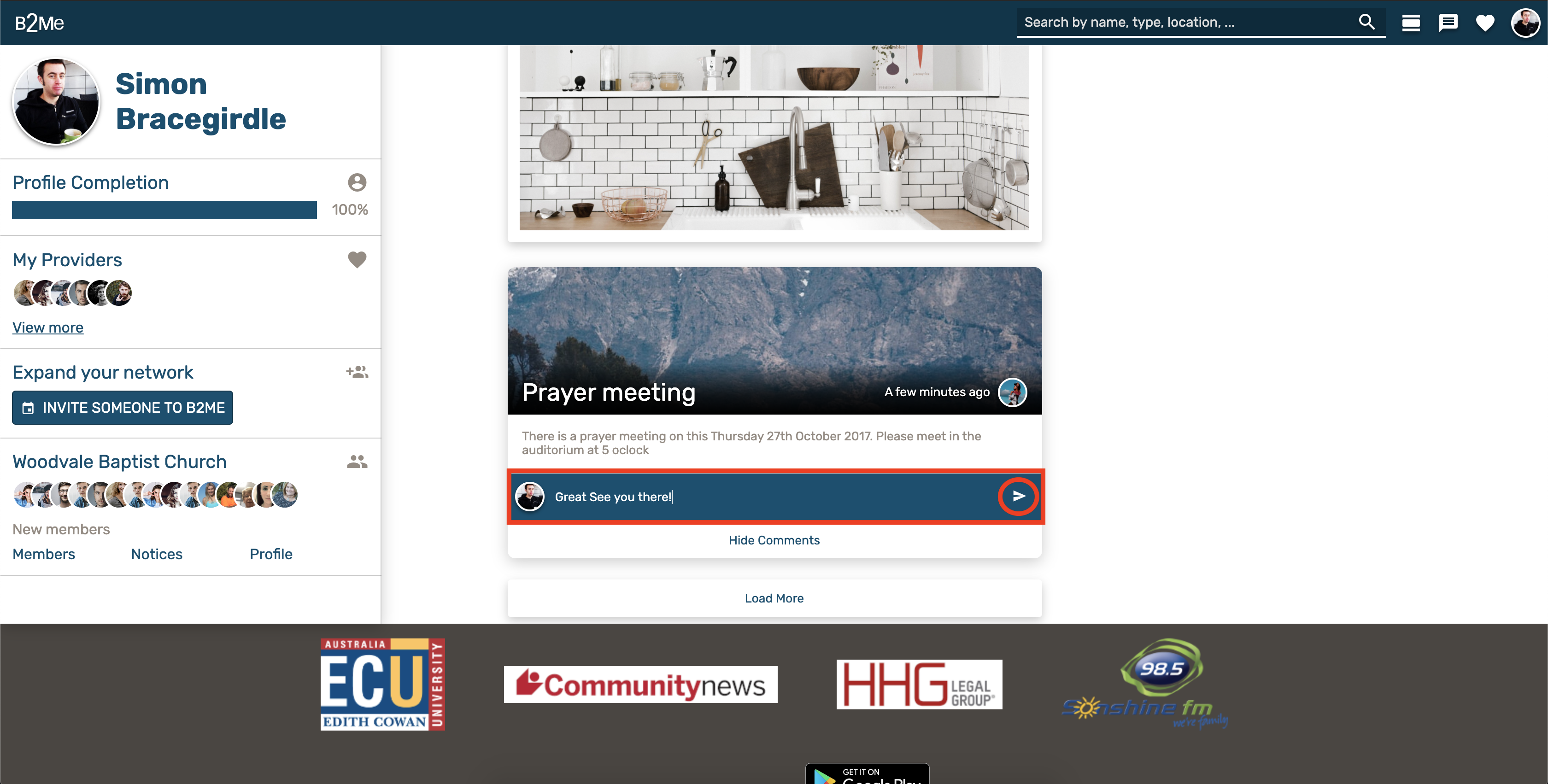 B2Me Activity Stream – B2Me Australia